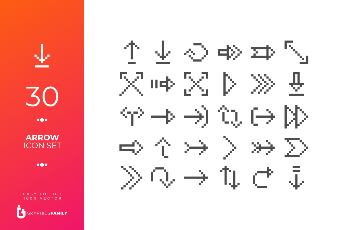 Free Arrow Icons Set – GraphicsFamily