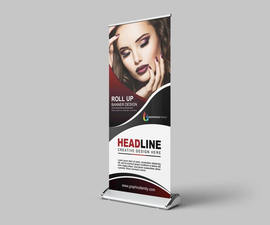Free Fashion Show Roll-Up Banner Design – GraphicsFamily