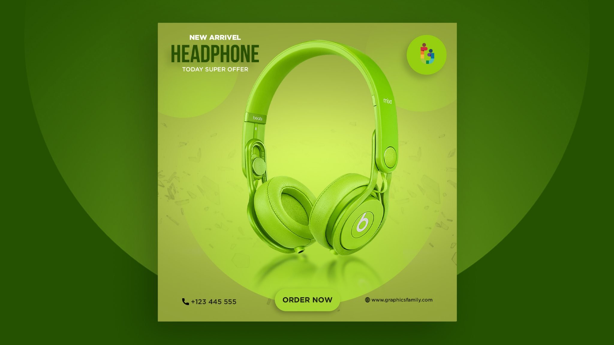 Headphones Social Media Post Design Template – GraphicsFamily