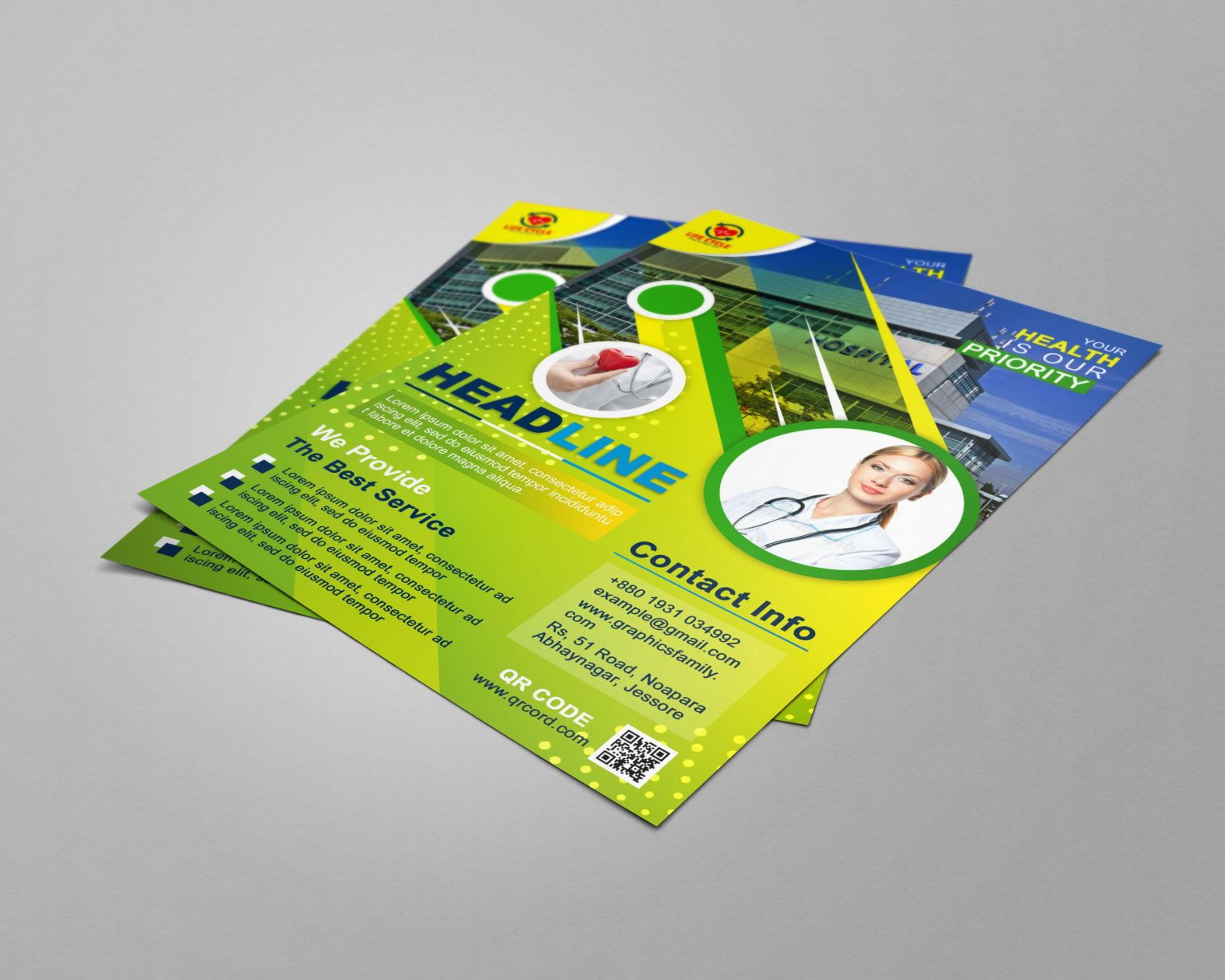 Medical A4 Flyer Design – GraphicsFamily