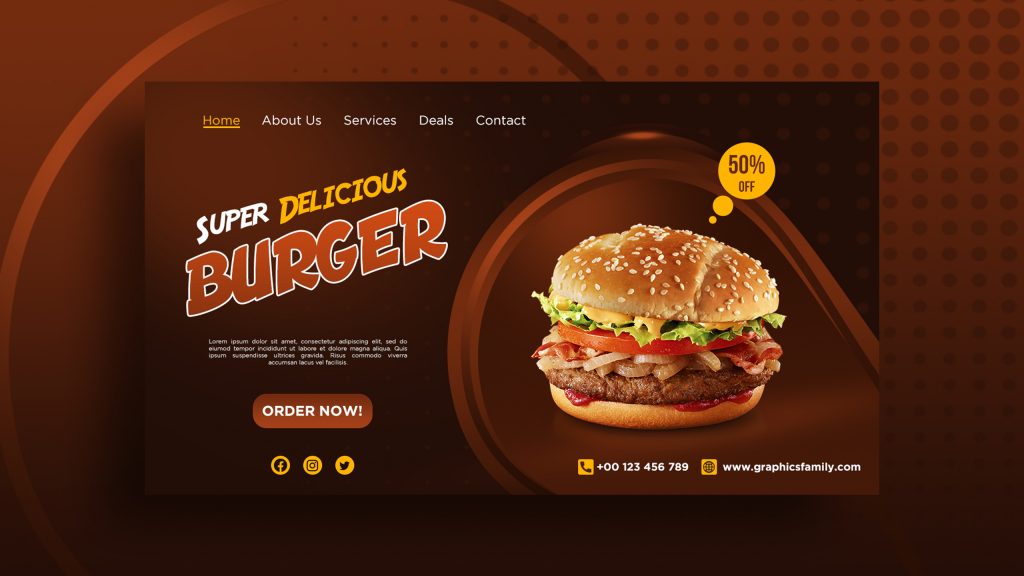 Professional Burger Banner Design Free PSD – GraphicsFamily