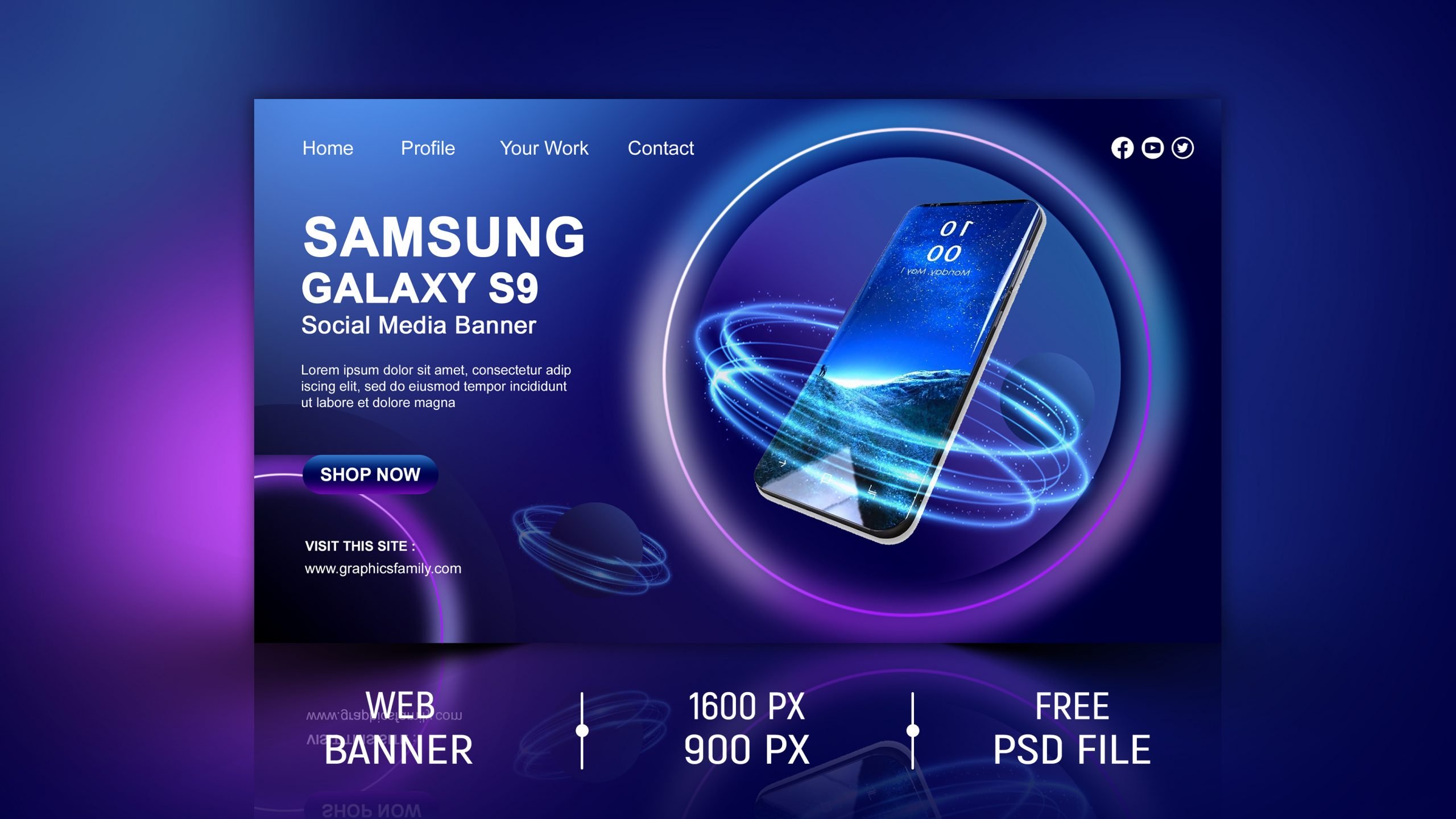 Samsung Galaxy Social Media Banner Design GraphicsFamily