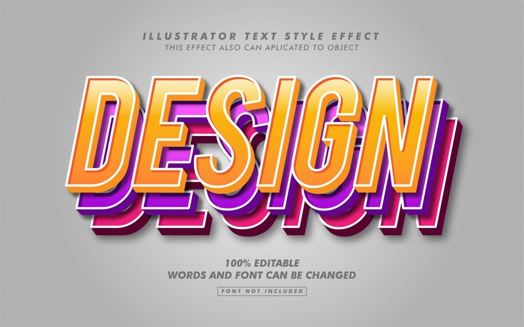 3D Three Layer Text Effect – GraphicsFamily