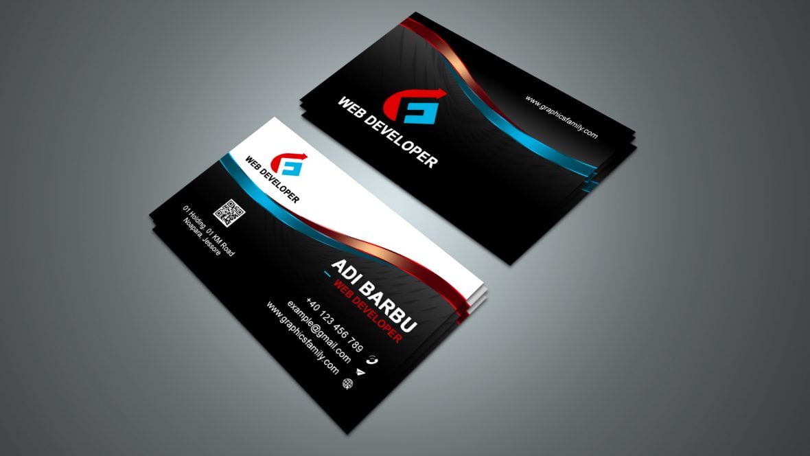 Web Developer Business Card Design – GraphicsFamily