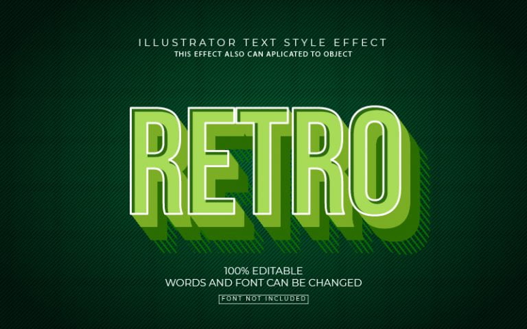 Green Retro Text Effect – GraphicsFamily