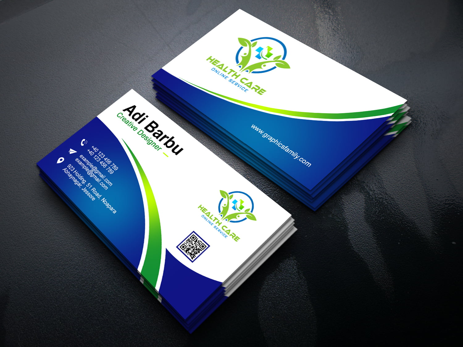 Healthcare Professional Business Card Design GraphicsFamily