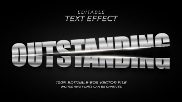 Silver Metal Cut Text Effect – GraphicsFamily
