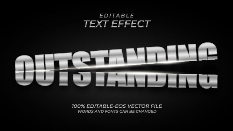 Silver Metal Cut Text Effect – GraphicsFamily