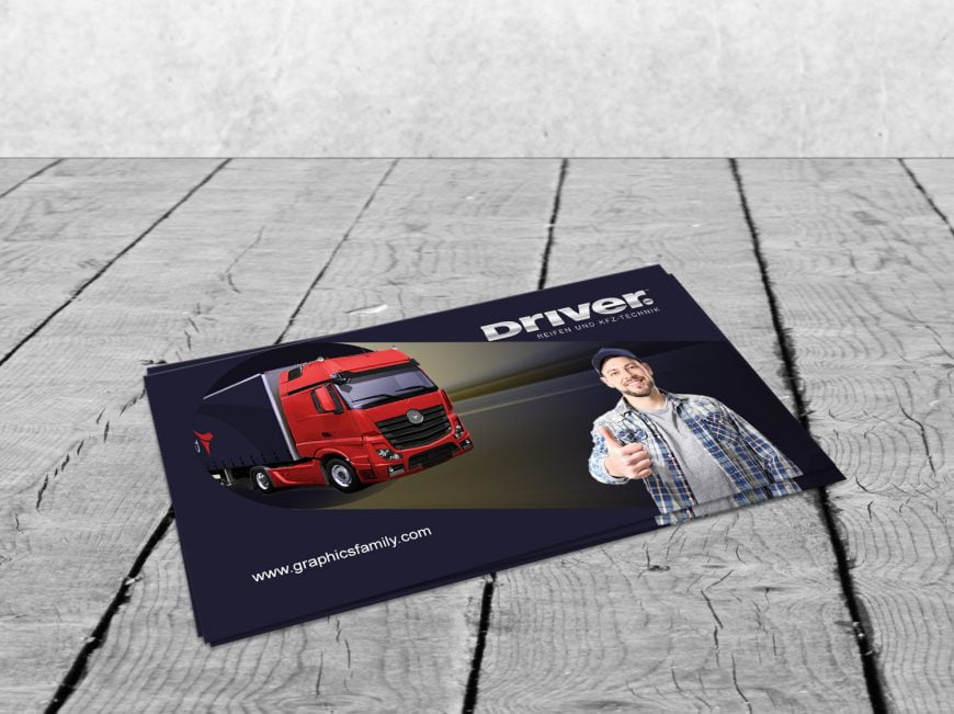 Truck Driver Business Card Design – GraphicsFamily