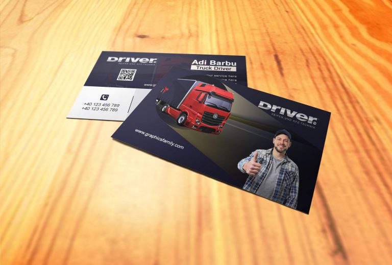 Truck Driver Business Card Design – GraphicsFamily