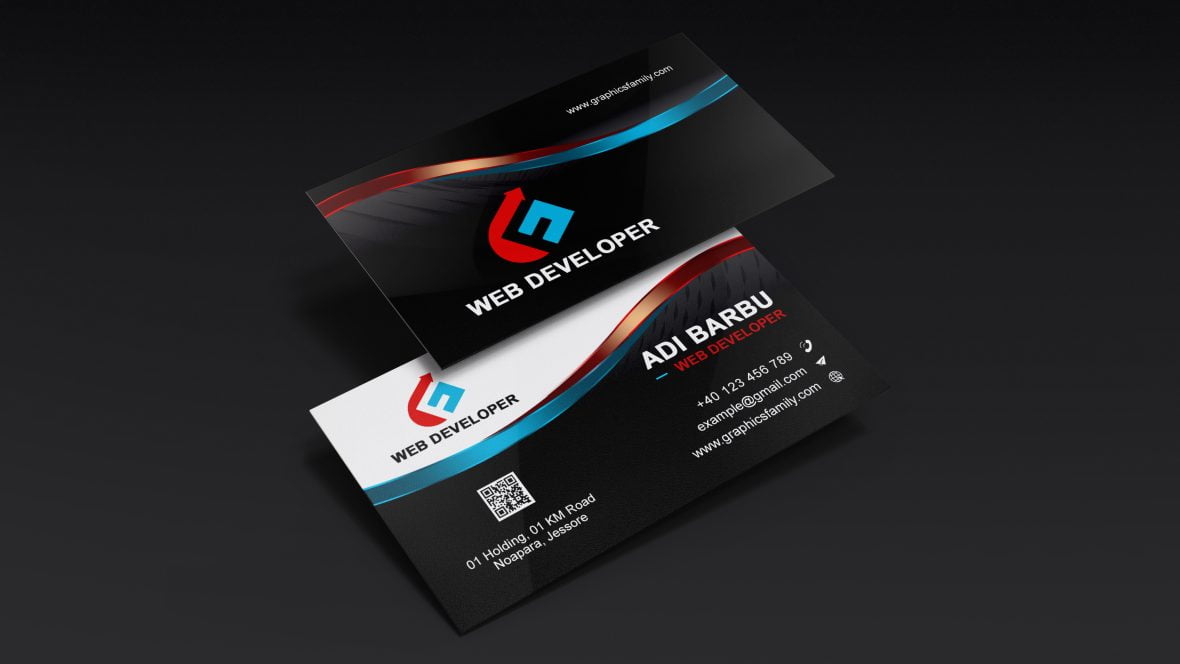 Web Developer Business Card Design – GraphicsFamily