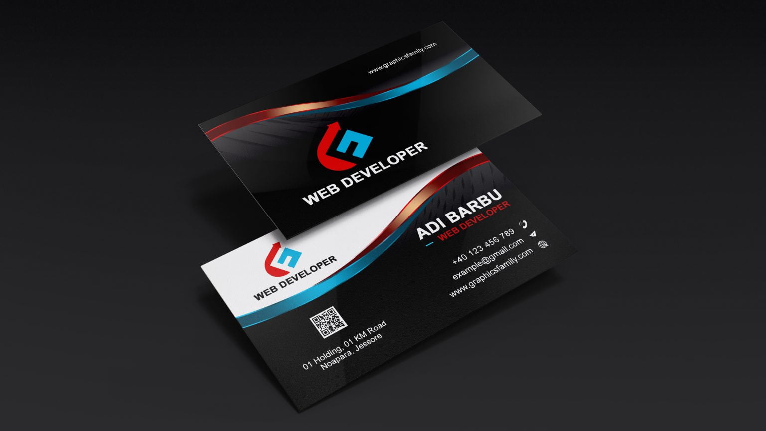 Web Developer Business Card Design – GraphicsFamily