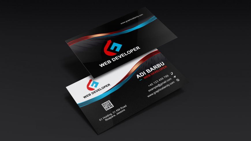 Web Developer Business Card Design – GraphicsFamily