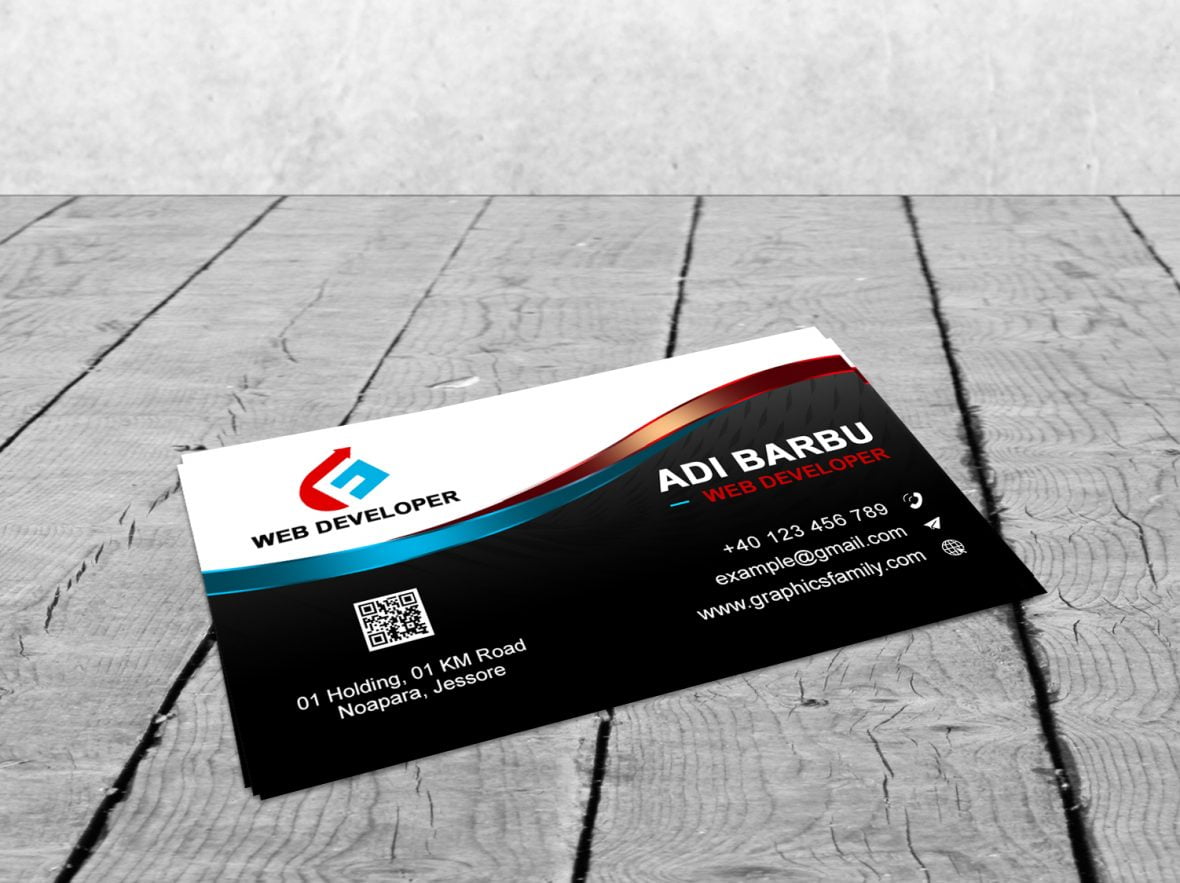 Web Developer Business Card Design – GraphicsFamily