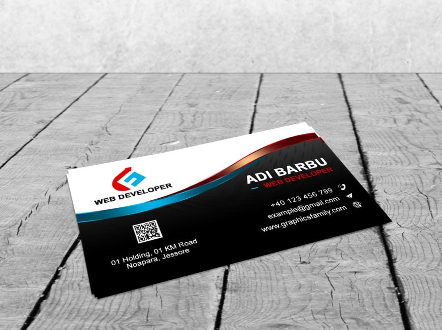 Web Developer Business Card Design – GraphicsFamily