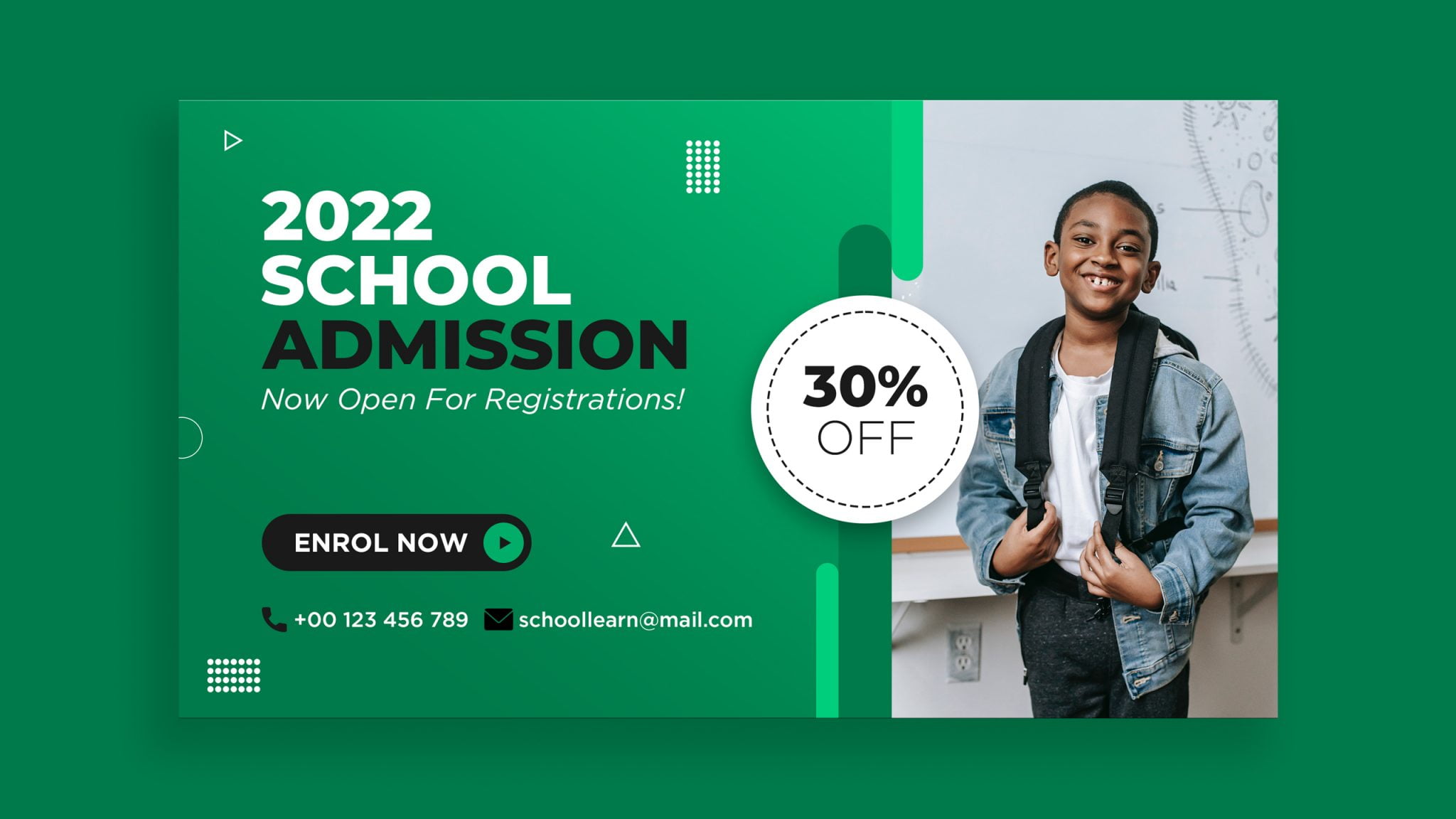 Educational School Admission Banner Template – GraphicsFamily