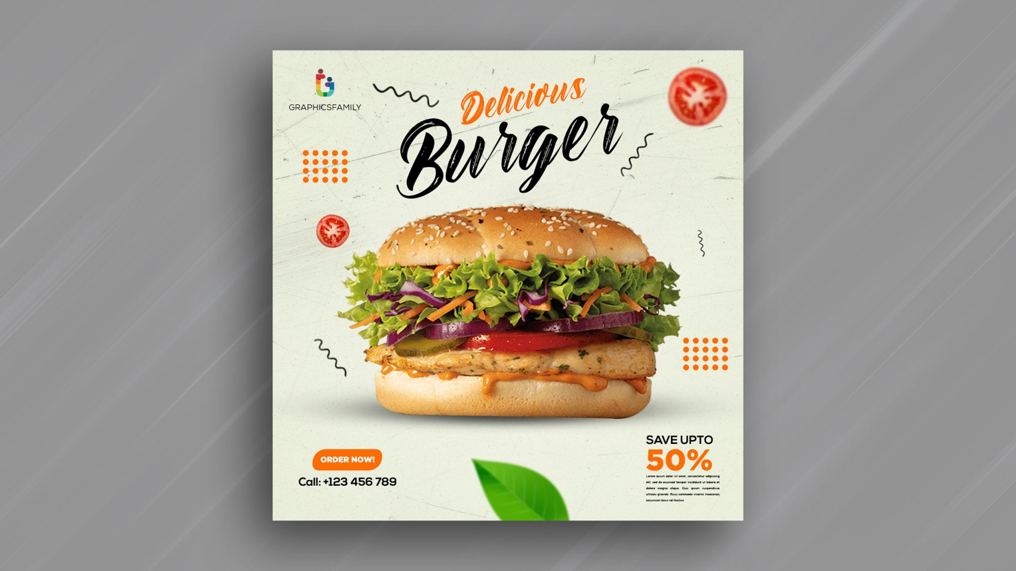 Free Burger Instagram Post Design – GraphicsFamily