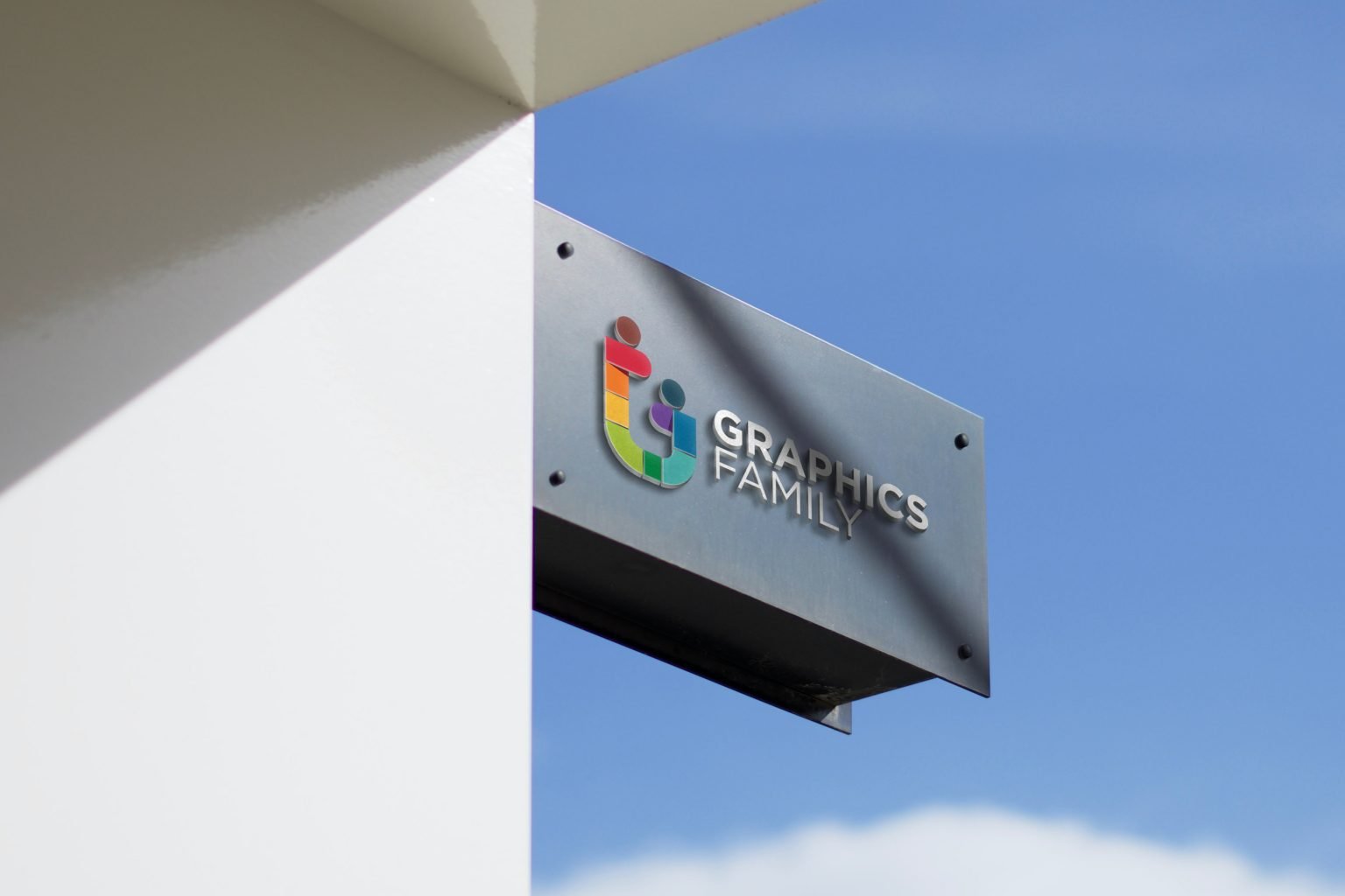 3D Metallic Frame Modern Logo Mockup – GraphicsFamily