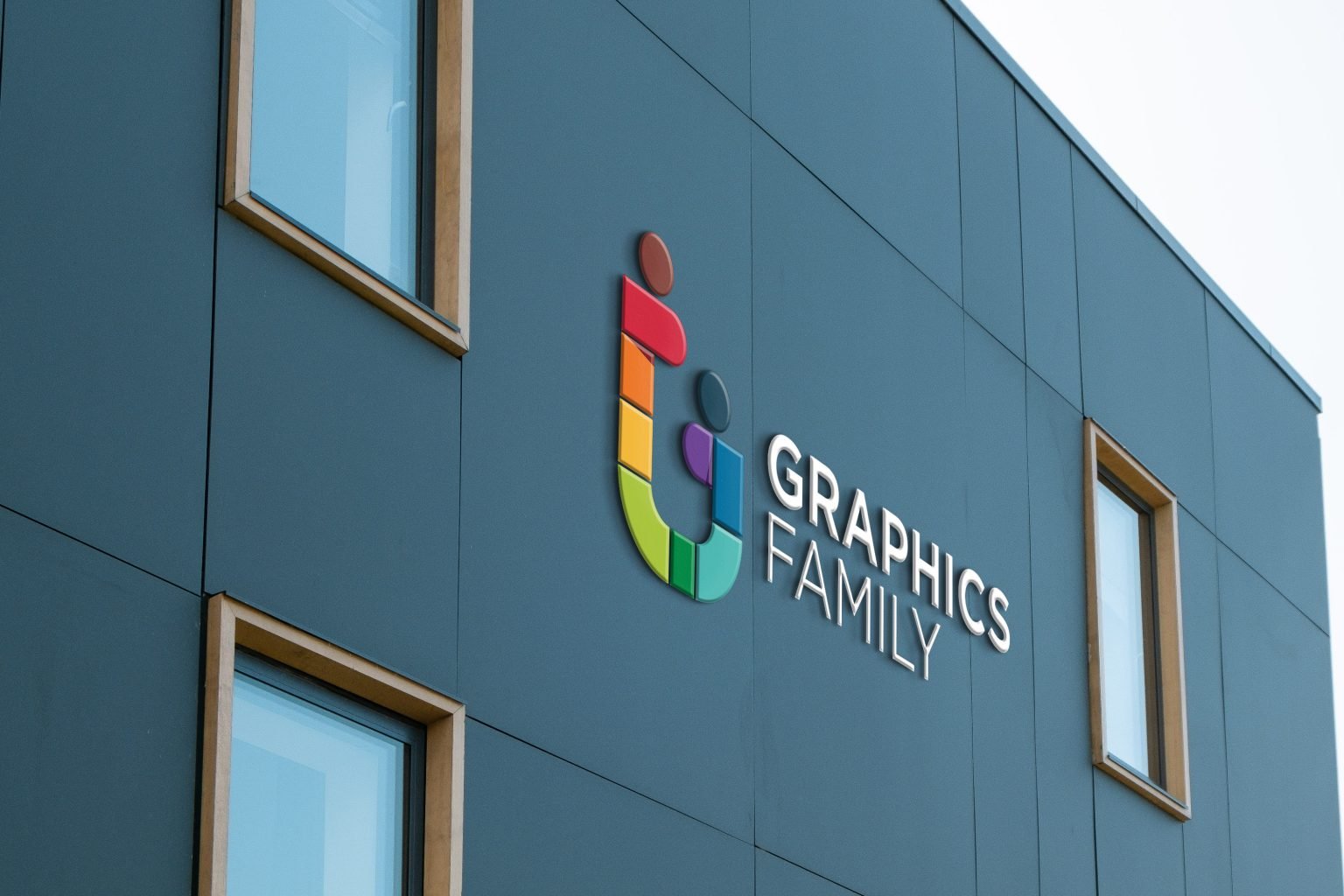 Luxury Blue Building Logo Mockup – GraphicsFamily