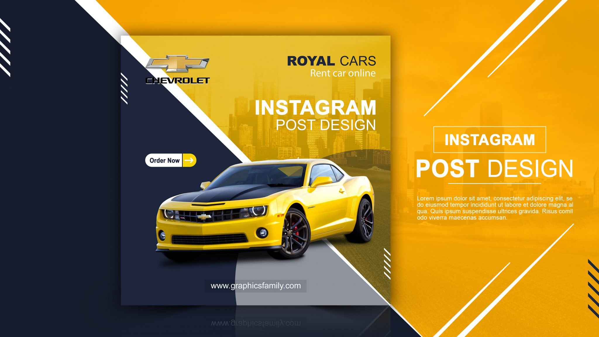 Rent Car For Social Media Instagram Post Banner Design – GraphicsFamily