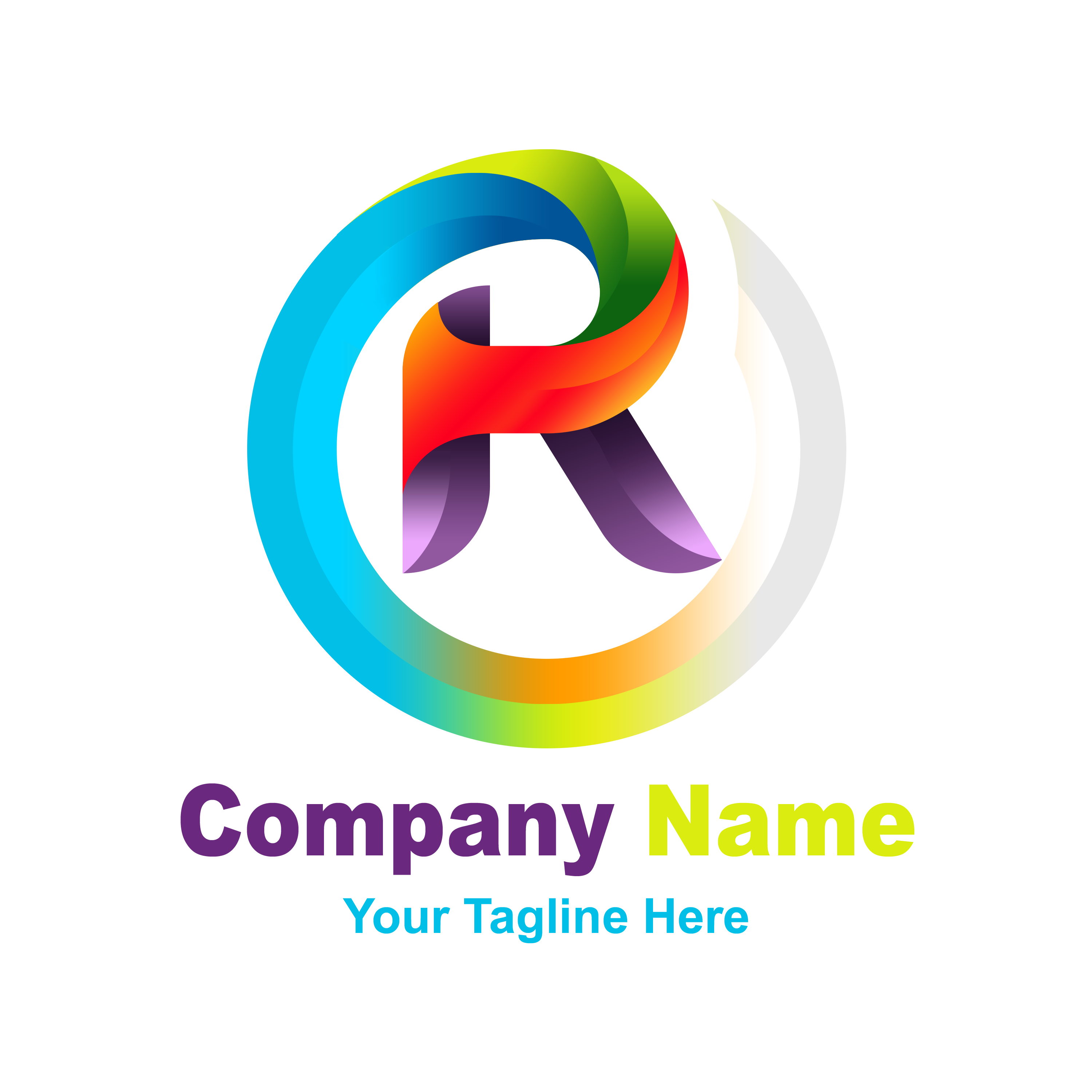 Colorful Letter R Logo Design GraphicsFamily