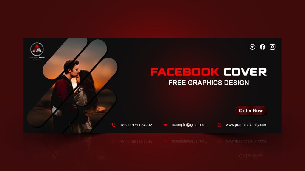 Free Dark Facebook Cover Design – GraphicsFamily