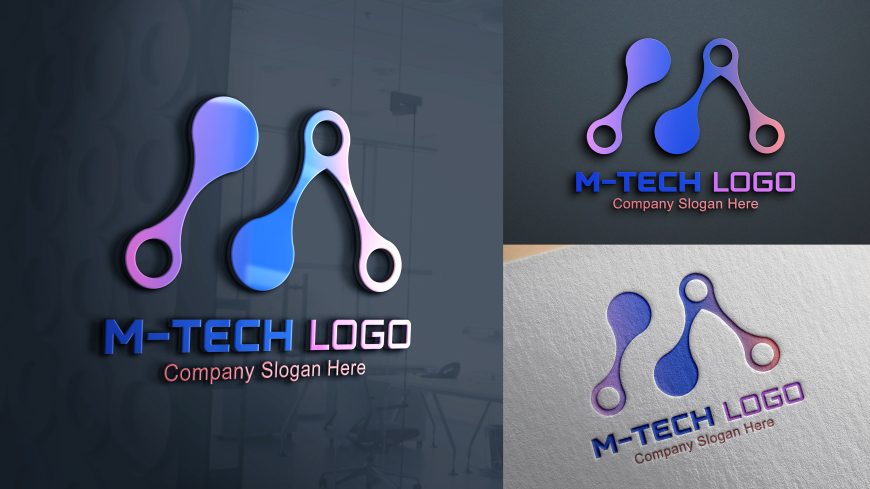 Professional Letter M Tech Logo Design – GraphicsFamily