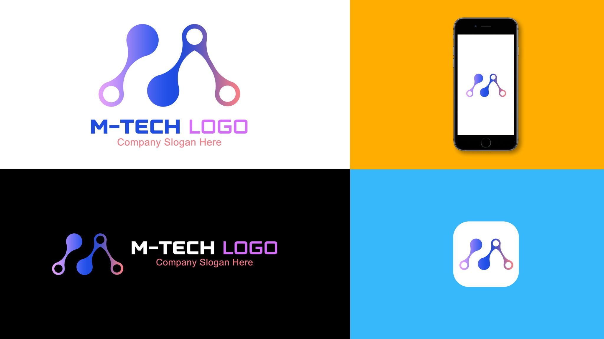 Professional Letter M Tech Logo Design – GraphicsFamily