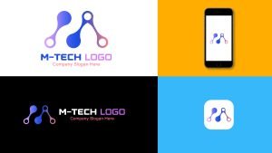 Professional Letter M Tech Logo Design – GraphicsFamily