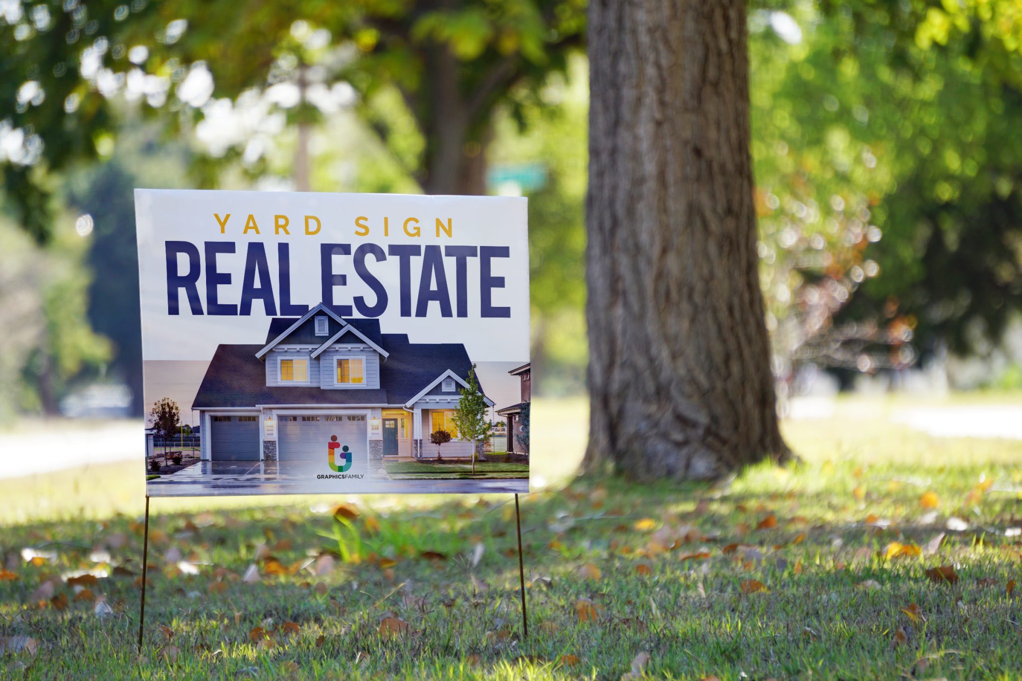 Real Estate Yard Sign Design Mockup – GraphicsFamily