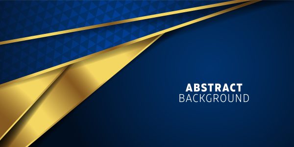 Abstract blue with golden geometric shapes background vector ...