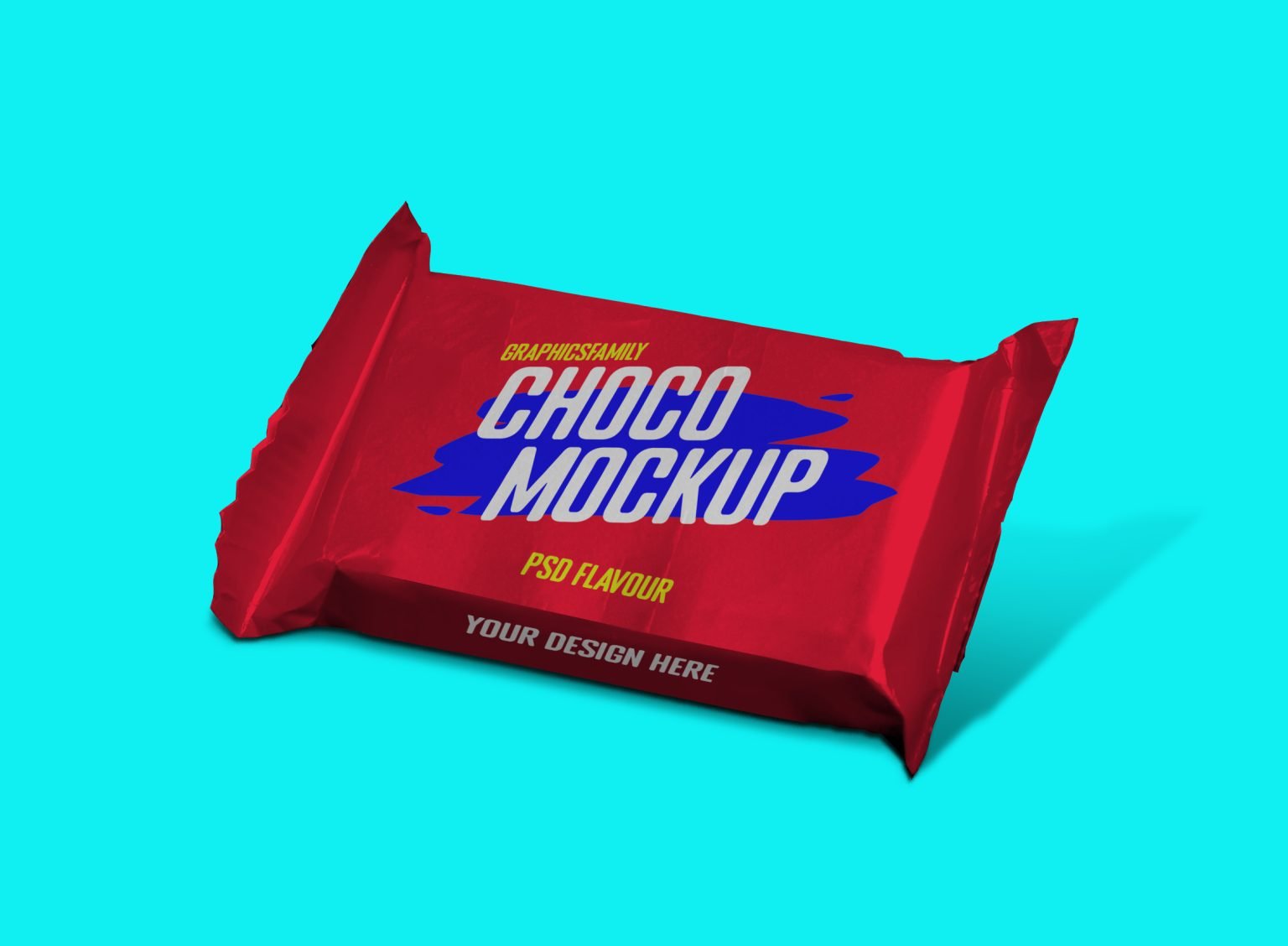 Chocolate Wrapper Design Mockup – GraphicsFamily