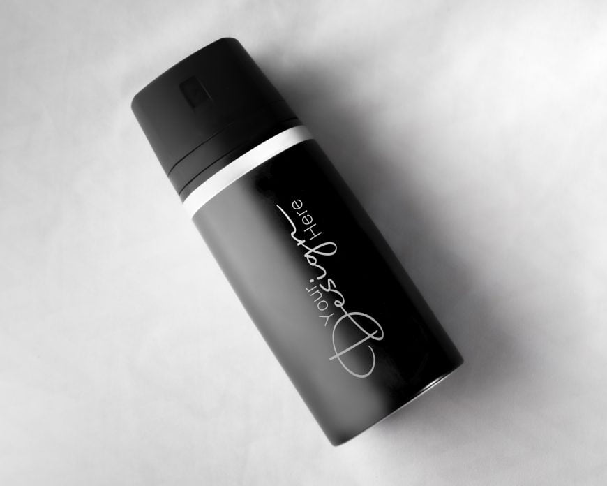 Deodorant bottle design mockup – GraphicsFamily