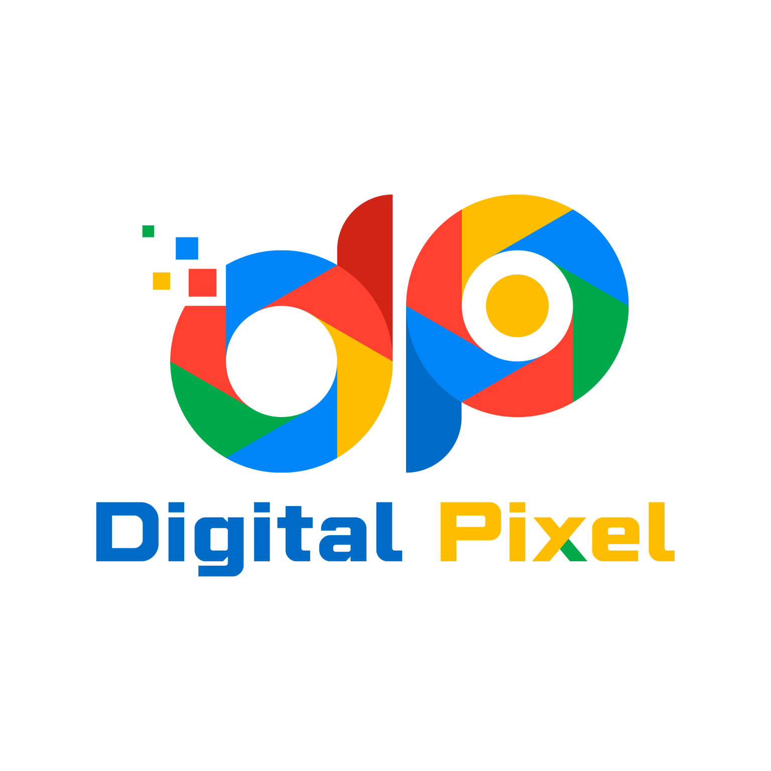 Free Digital Pixel DP Letters Logo Design Template – GraphicsFamily