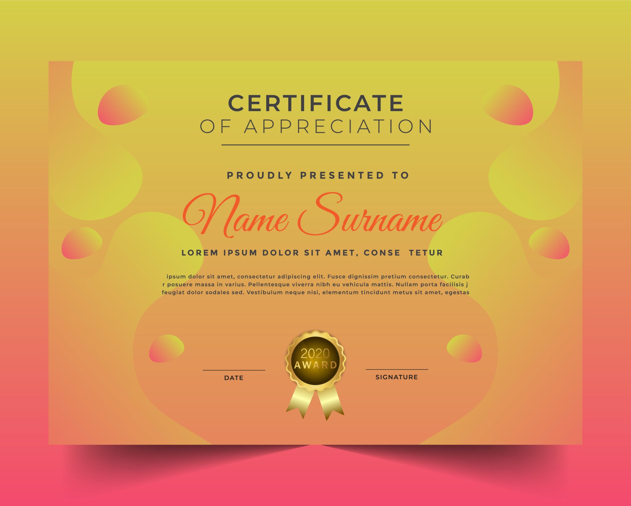 Free Colorful Certificate Template – GraphicsFamily