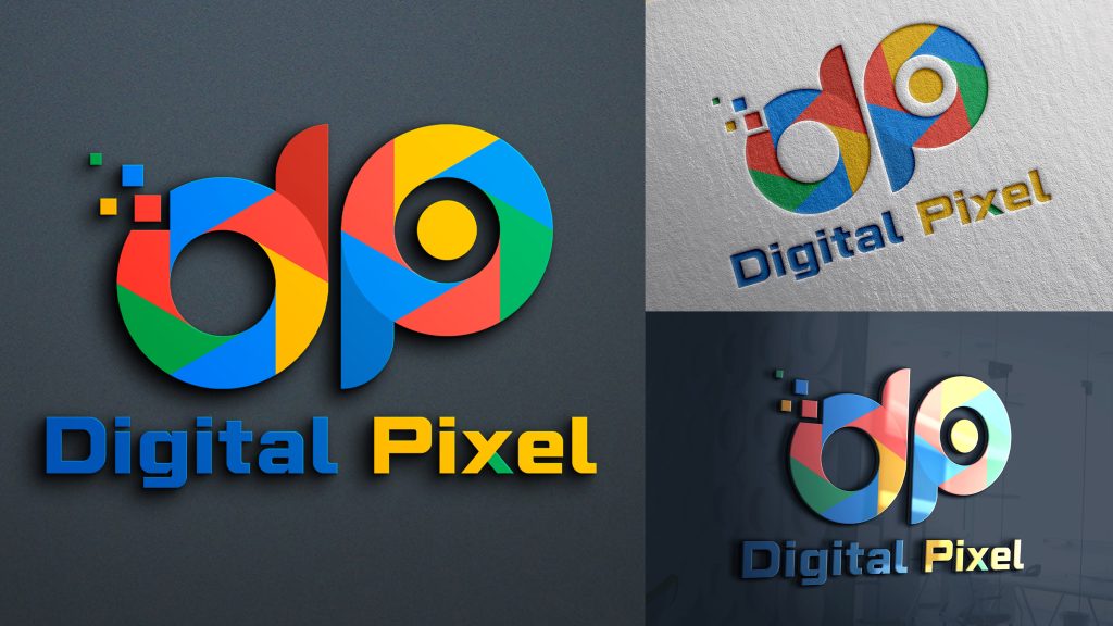 Free Digital Pixel DP Letters Logo Design Template – GraphicsFamily