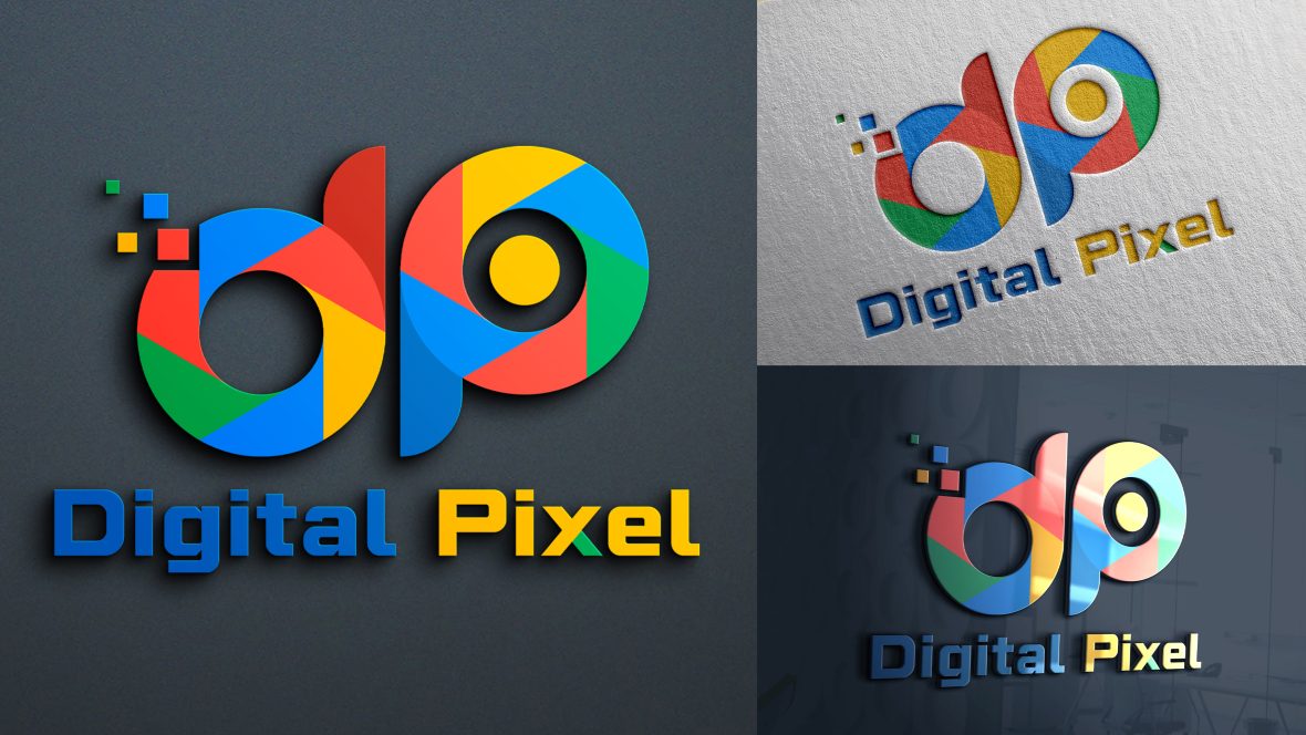 Free Digital Pixel DP Letters Logo Design Template – GraphicsFamily