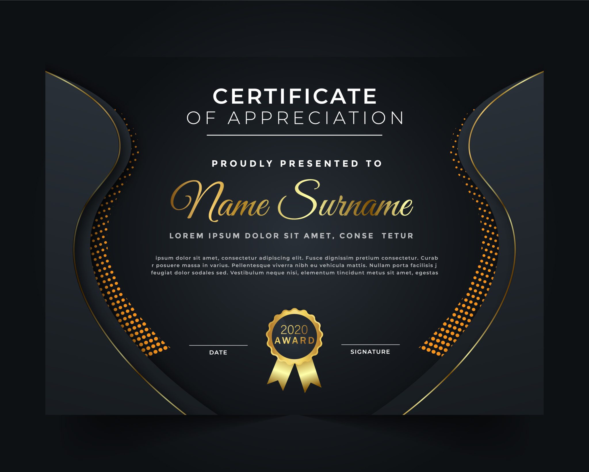 Free Editable Elegant Certificate of Achievement – GraphicsFamily