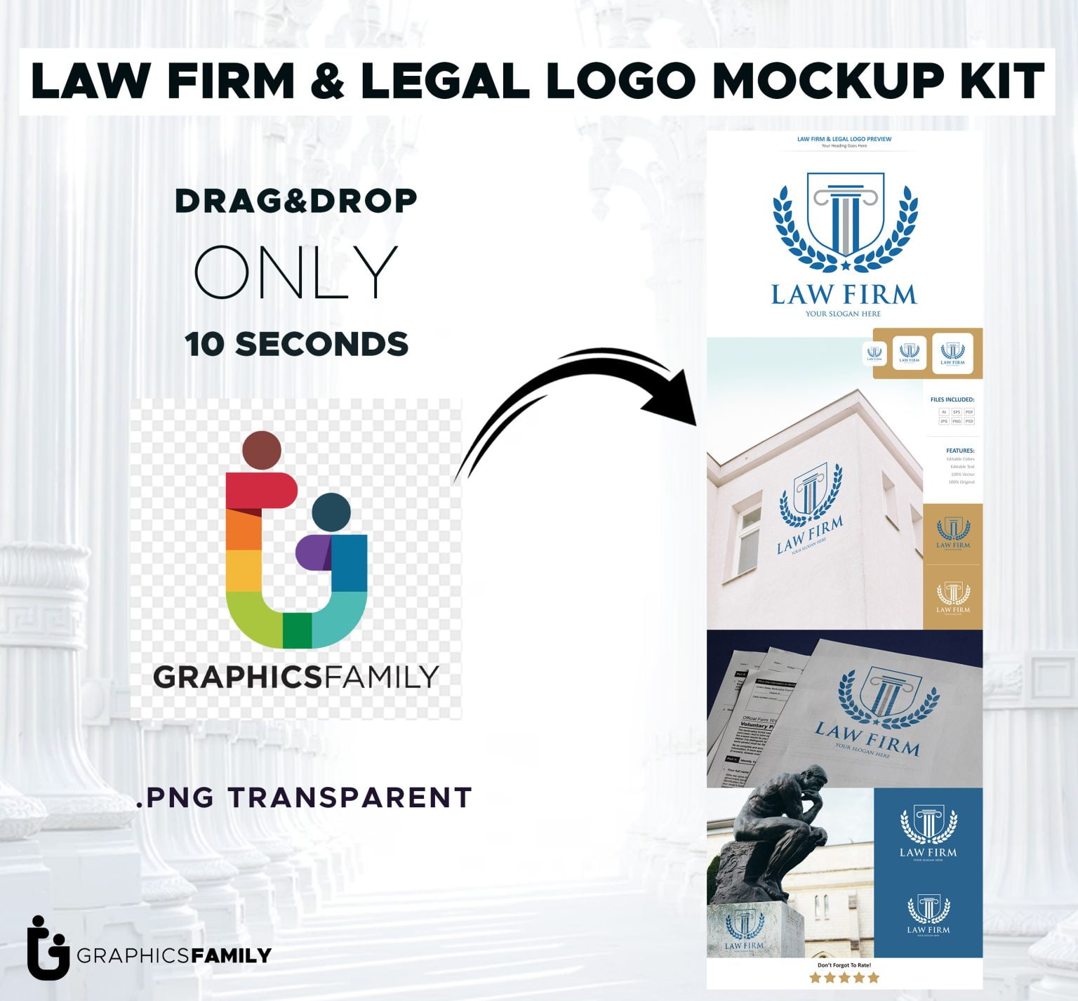 Law Firm & Legal Logo Mockup Kit – GraphicsFamily