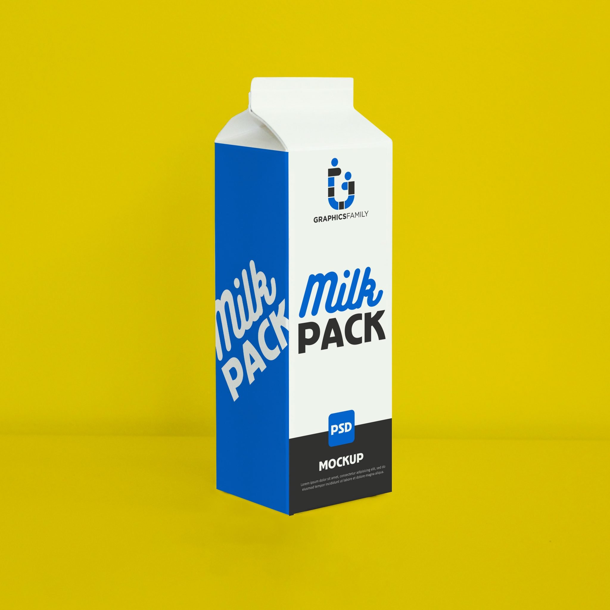 Milk Pack Design Mockup – GraphicsFamily