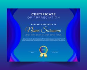 Modern Blue Certificate of Achievement – GraphicsFamily