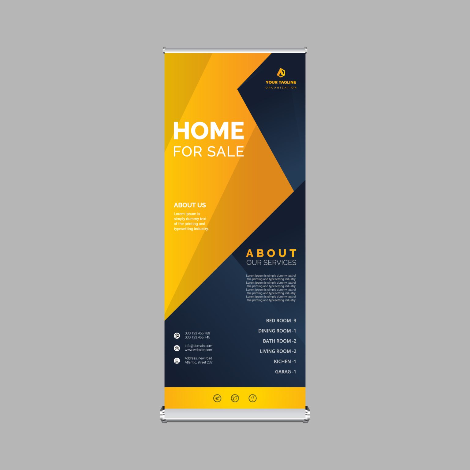 Multipurpose Roll-up Banner Template – GraphicsFamily
