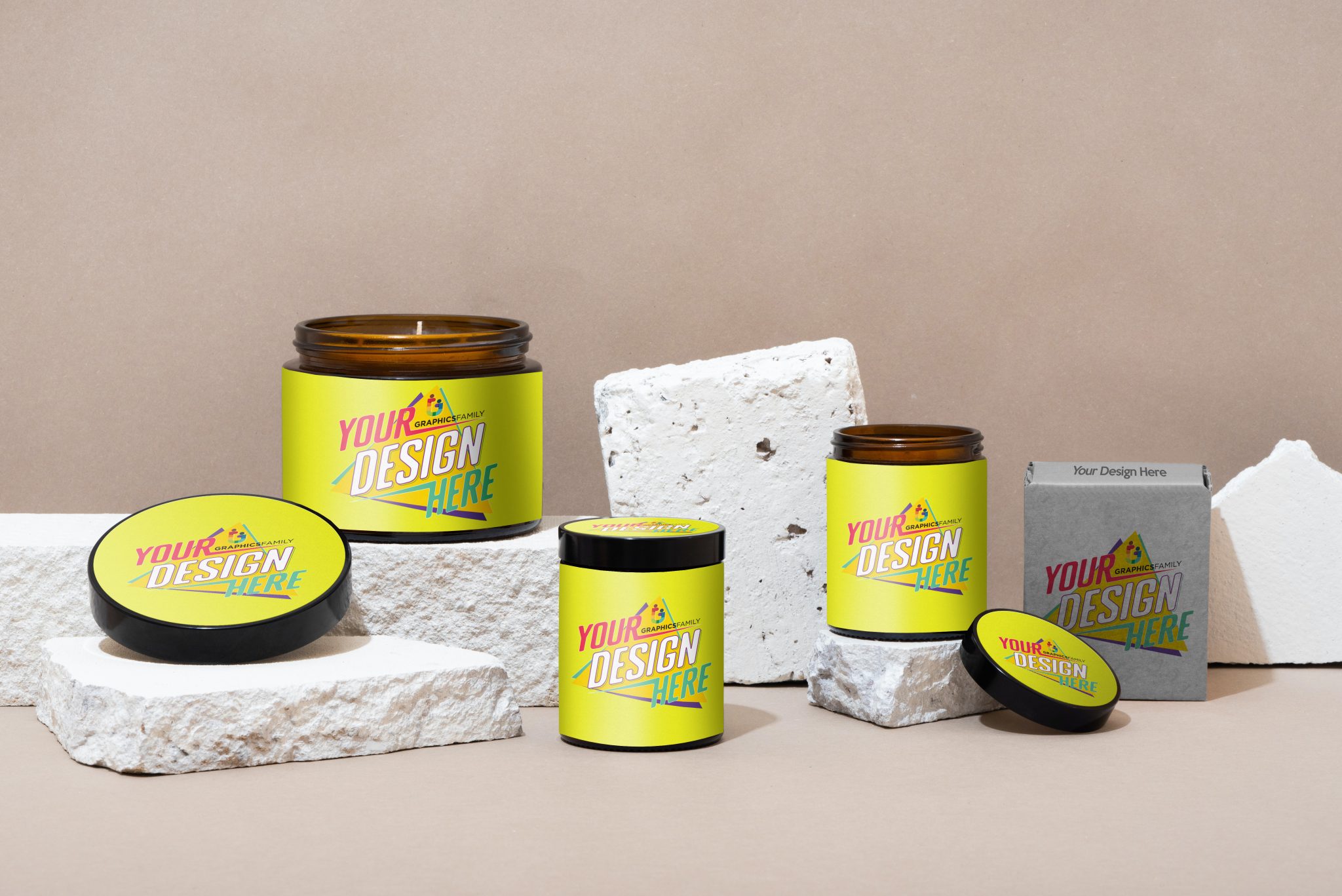 Set Of Jar With Box Packaging Design Mockup – GraphicsFamily