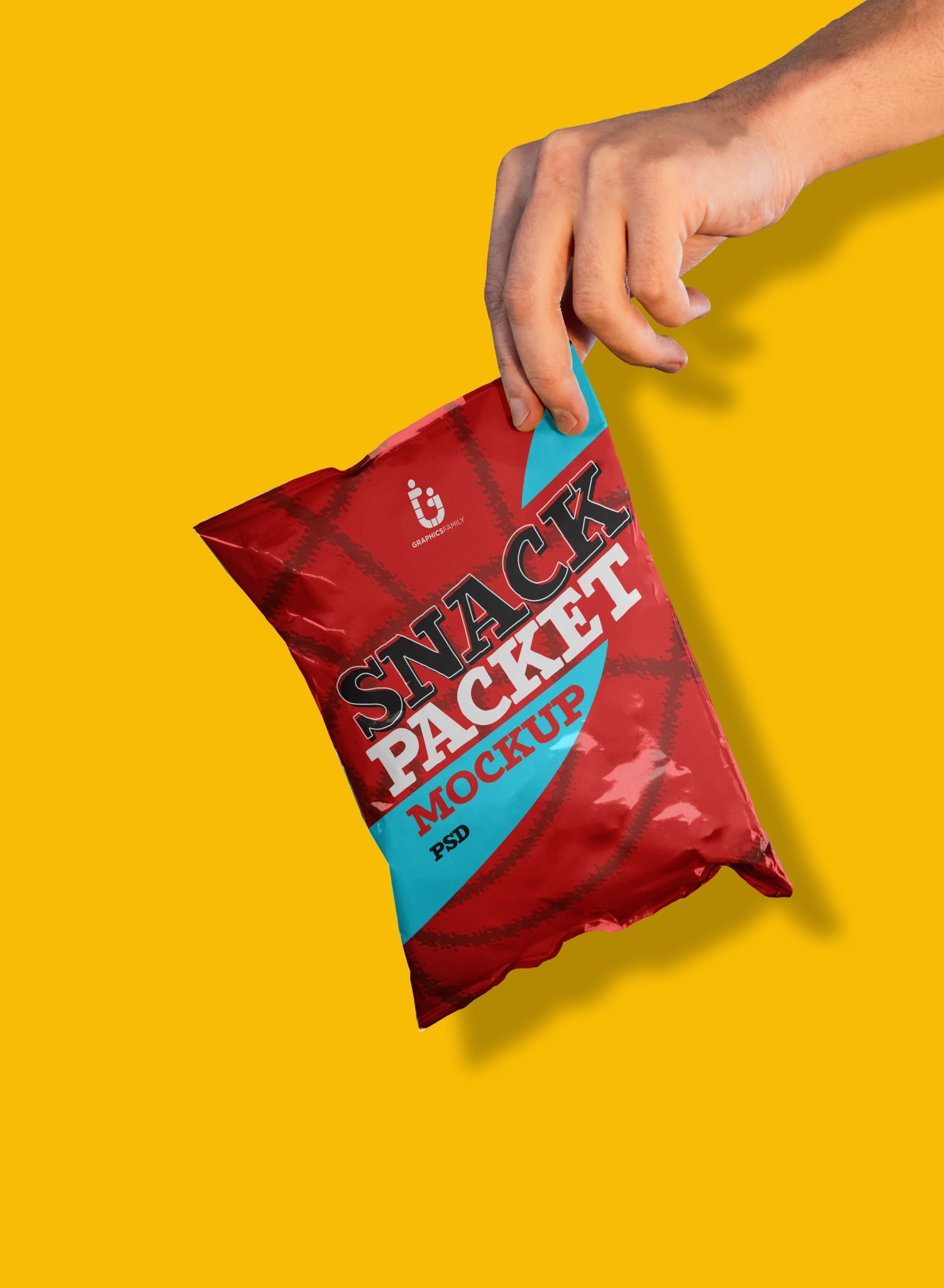 Snack Packet Design Mockup – GraphicsFamily