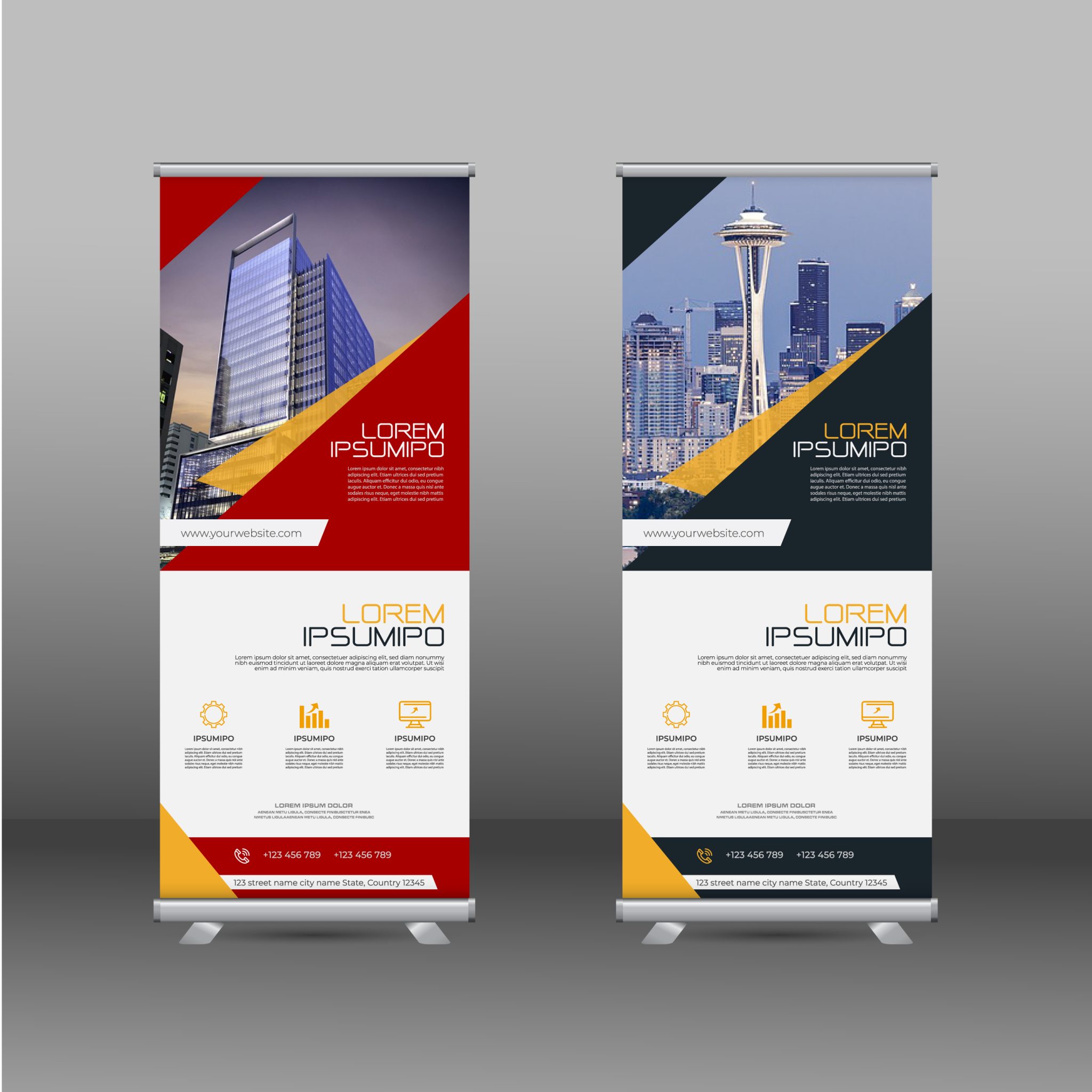 Stylish vertical banners – GraphicsFamily