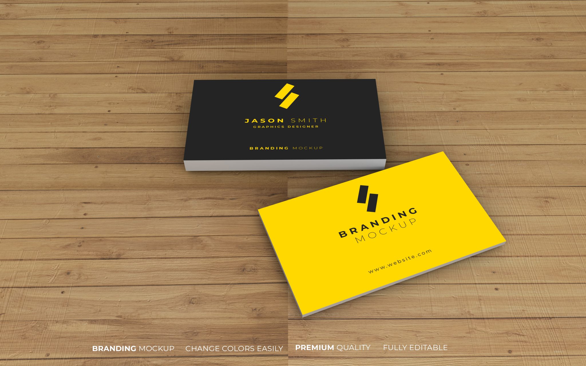 Two Business Card Mockups – GraphicsFamily