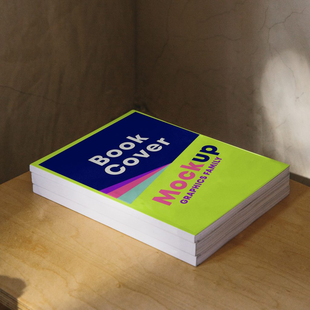 Book cover Stack mockup – GraphicsFamily