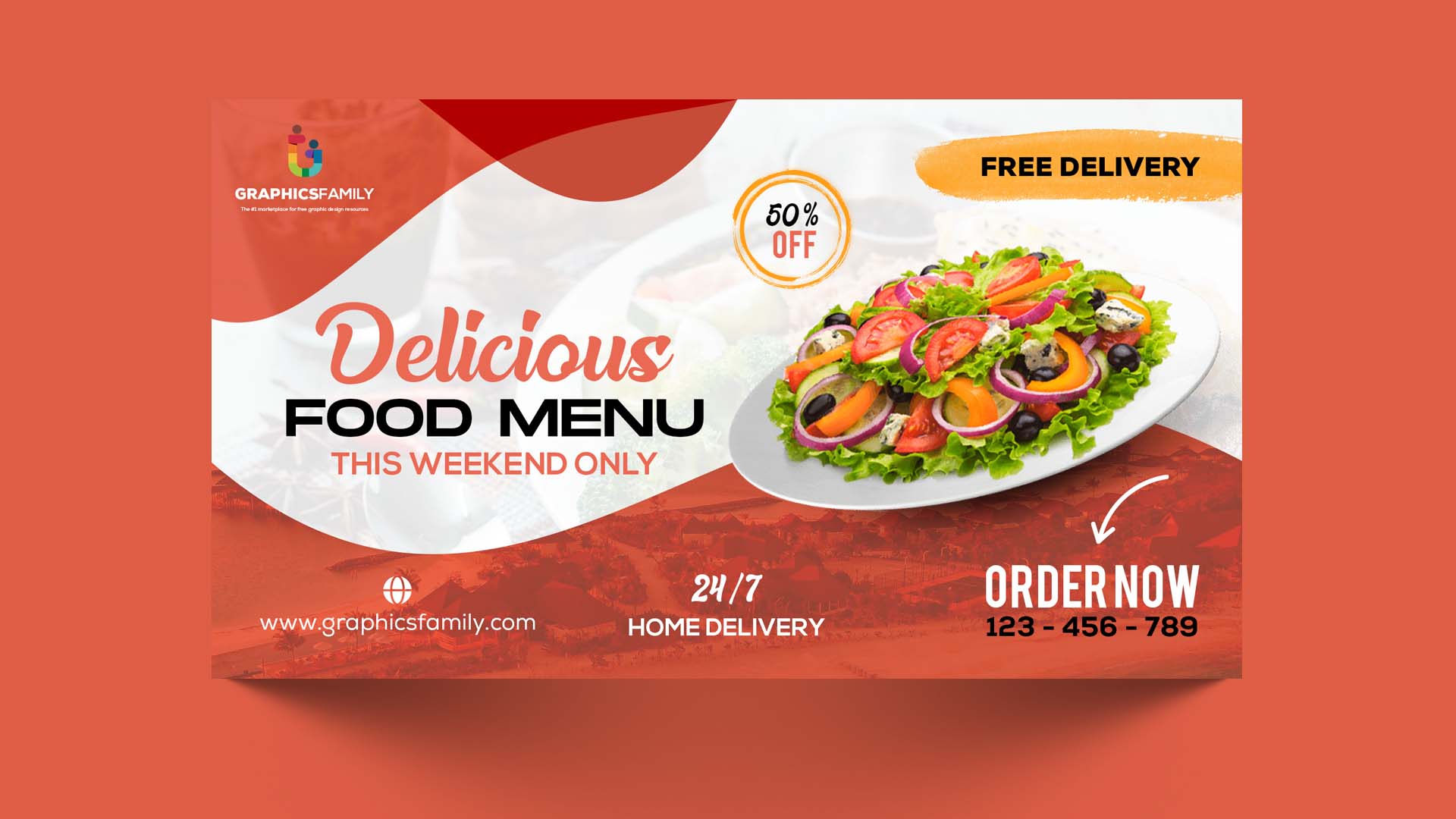 Free Food Advertising Banner Template GraphicsFamily