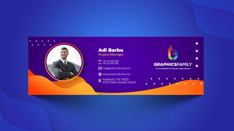 Project Manager Email Signature Design Template – GraphicsFamily