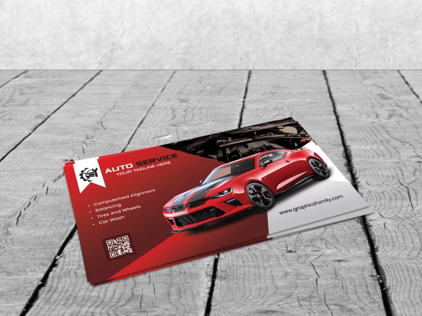 Free Auto Service Business Card Design Template – GraphicsFamily